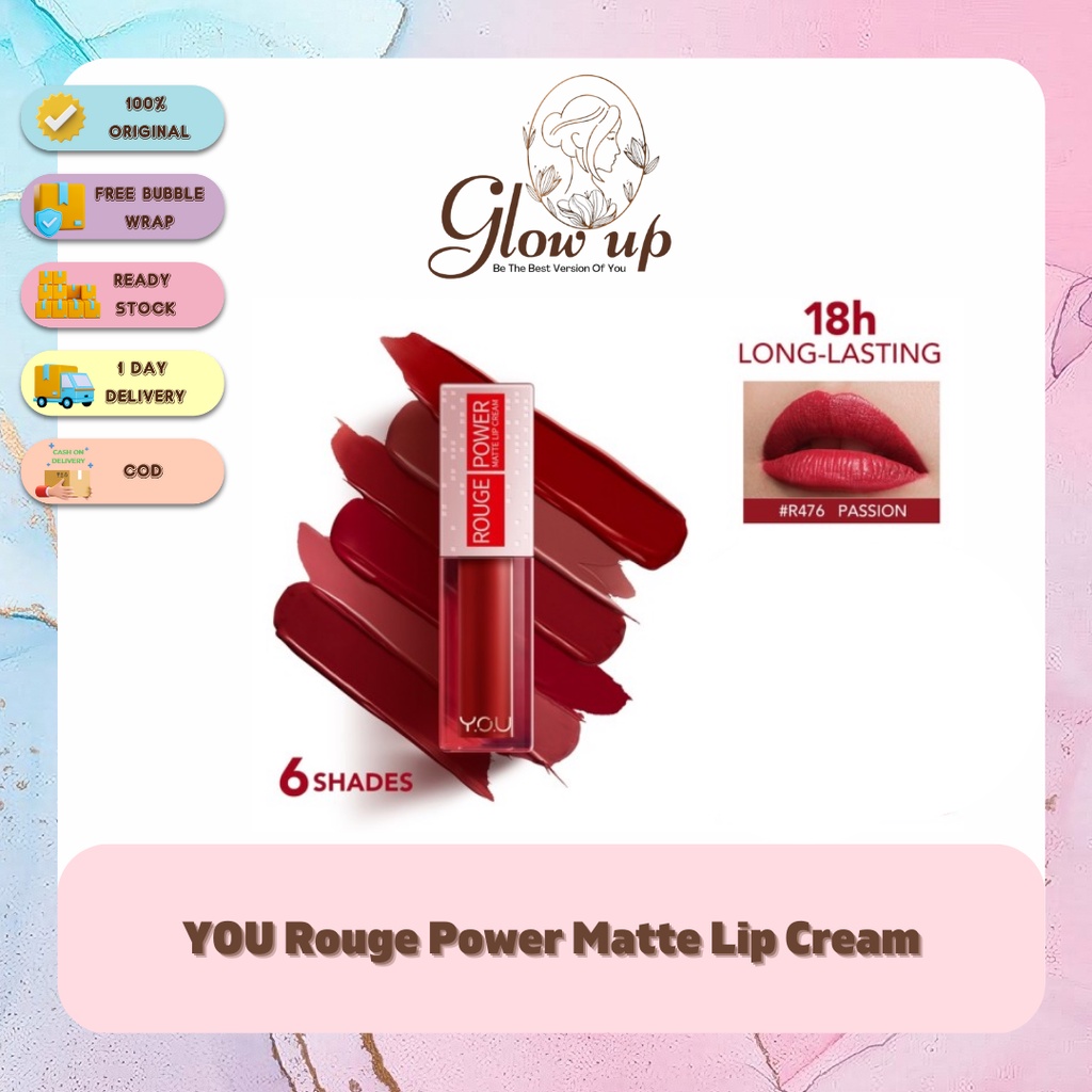 Jual YOU Rouge Power Matte Lip Cream | Matte Finish, Tahan Lama ...