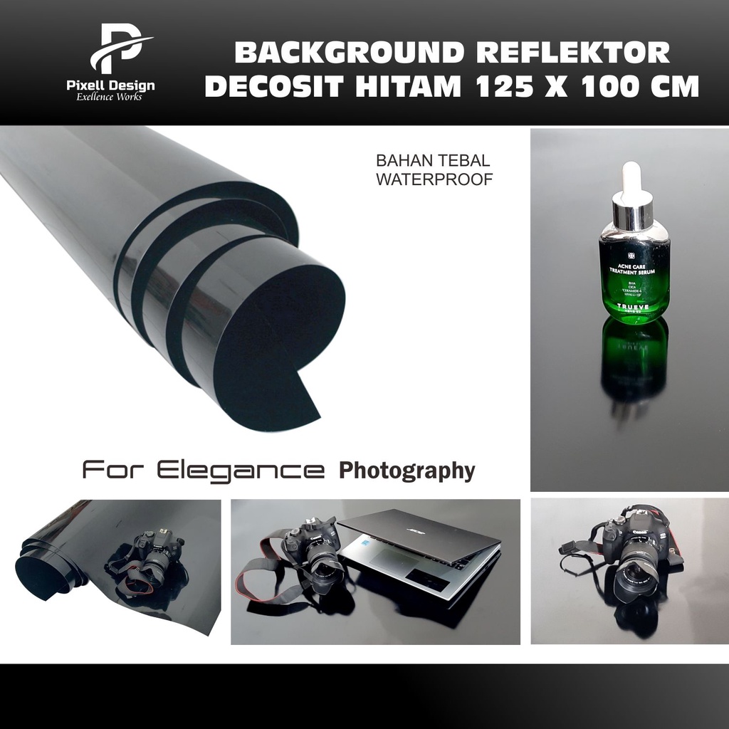 Jual Background Foto / Alas Foto Reflektor 125 x 100 cm Decosit Hitam | Shopee Indonesia