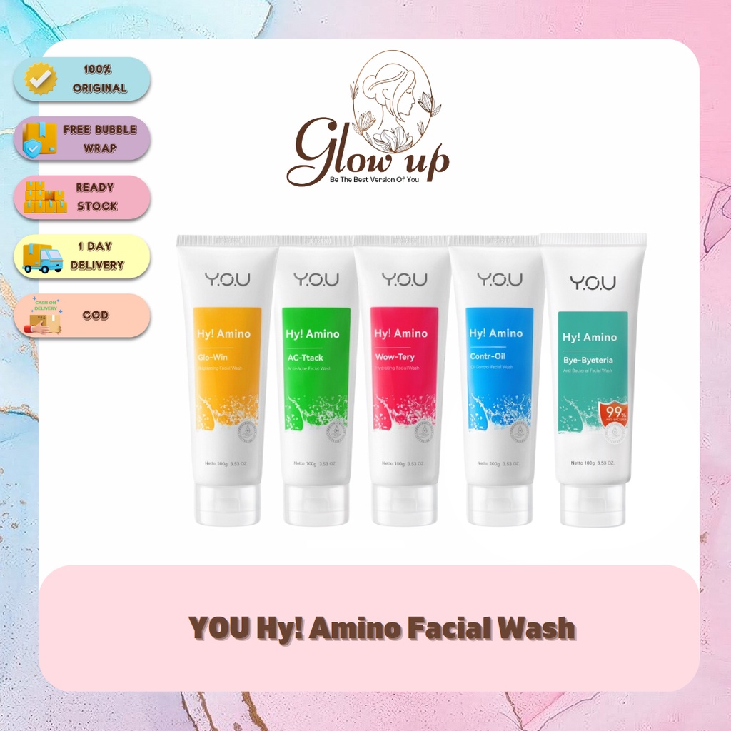 Jual YOU BRIGHTENING FACIAL WASH HY! AMINO 100 GR /FACE WASH / SABUN ...