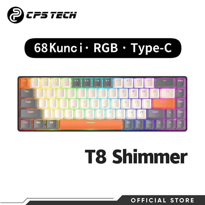 Jual CPSTECH T8 Shimmer keyboard mechanical 68 tombol mekanik Type-C ...