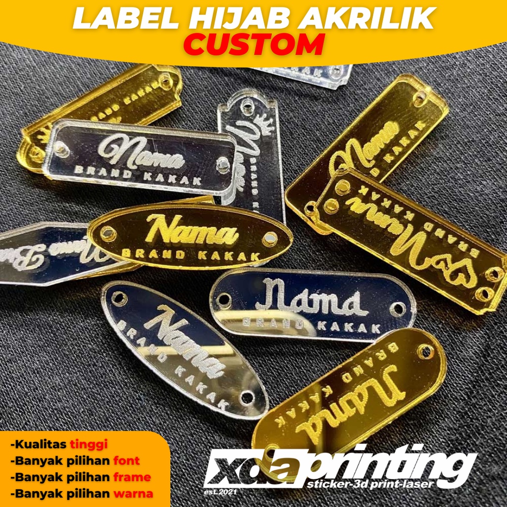 Jual LABEL HIJAB AKRILIK | LABEL AKRILIK BRAND HIJAB CUSTOM | Shopee ...