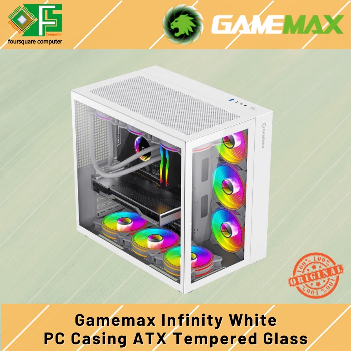 Jual PC Casing Gamemax Infinity Cube White | CPU Case Gaming Putih ...