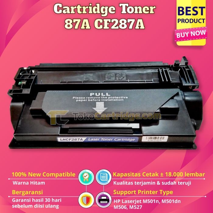 Jual Toner Cartridge 87A CF287A LaserJet M506 M527 M501n M501dn Plus ...