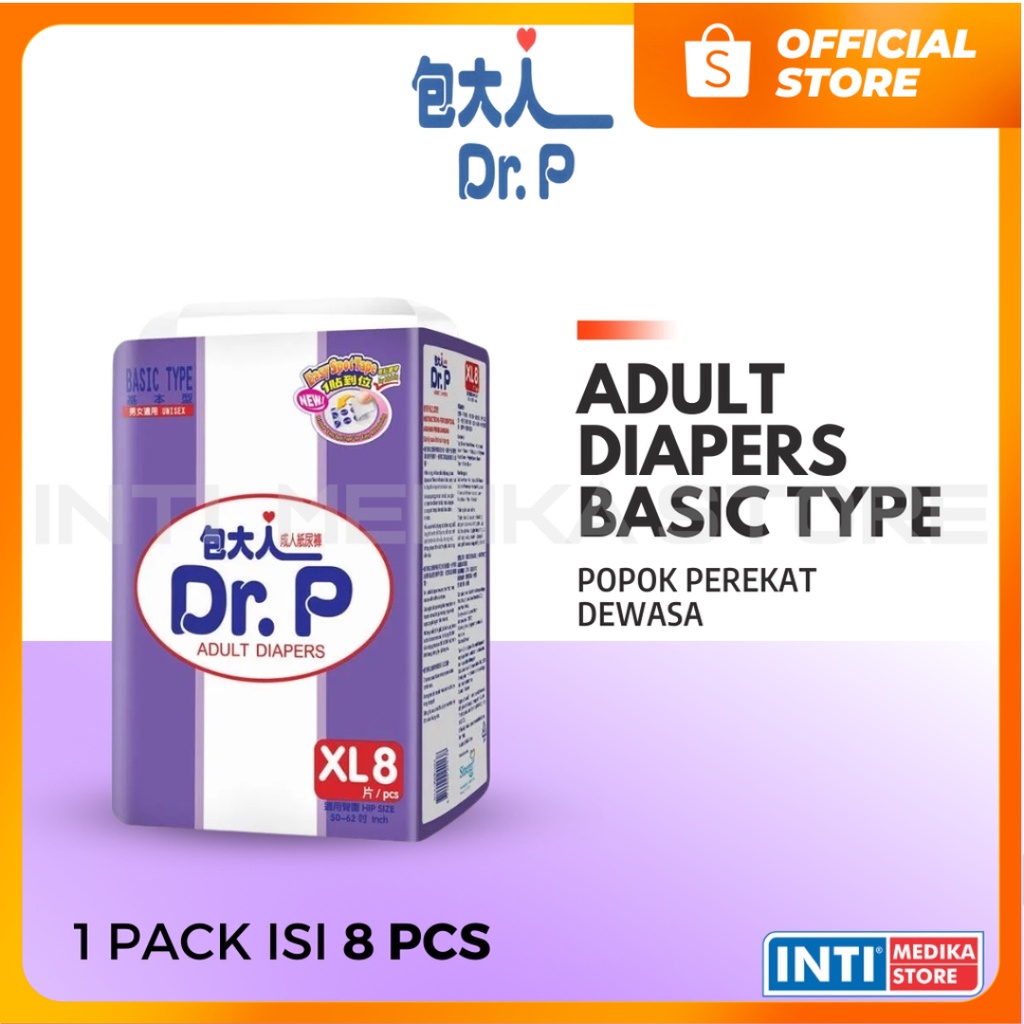 Jual Dr.P - Adult Diapers XL 8 Basic Type / Popok Perekat Dewasa ...