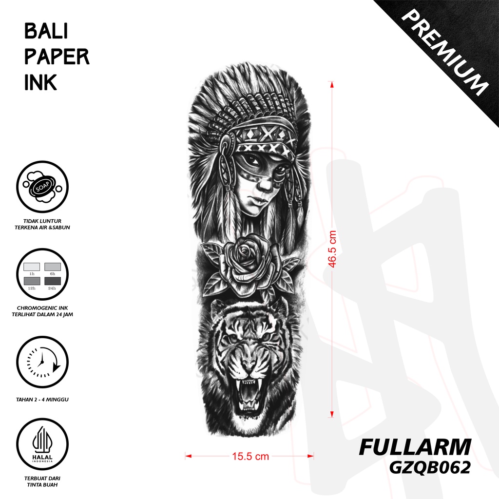 Jual Bali Paper Ink GZQB062 Indiana Girl Fruit Ink Tatto Temporary ...