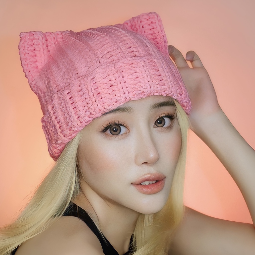 Jual Cat Beanie Topi Rajut Kuping Kucing Pin Krosya Crochet Kupluk ...