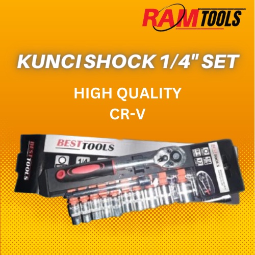 Jual Kunci Shock / Socket Ratchet / Wrench Stainless 1/4" Set 12 Pcs ...
