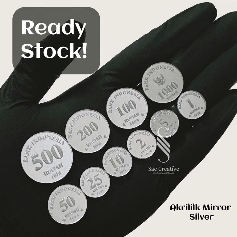 Jual Replika Uang Koin Kuno 23 dan 24 rupiah bahan mahar akrilik silver/perak | Shopee Indonesia