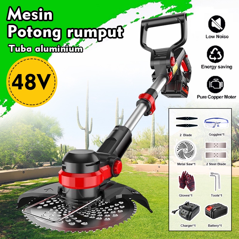 Jual 48V Mesin Pemotong Rumput 8 Inch Pisau Besar Mesin Potong Rumput ...