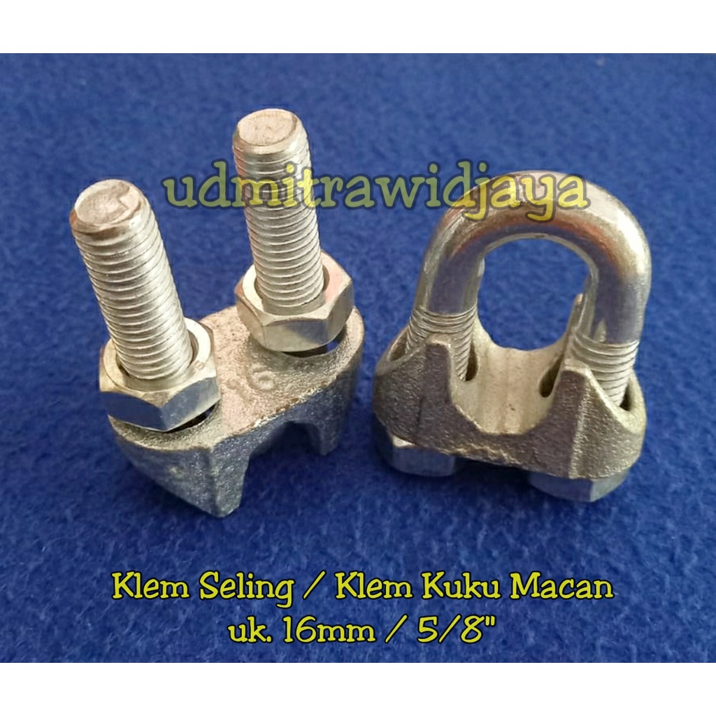 Jual klem sling baja 16mm / kuku macan 16mm / klem kabel baja 16mm ...