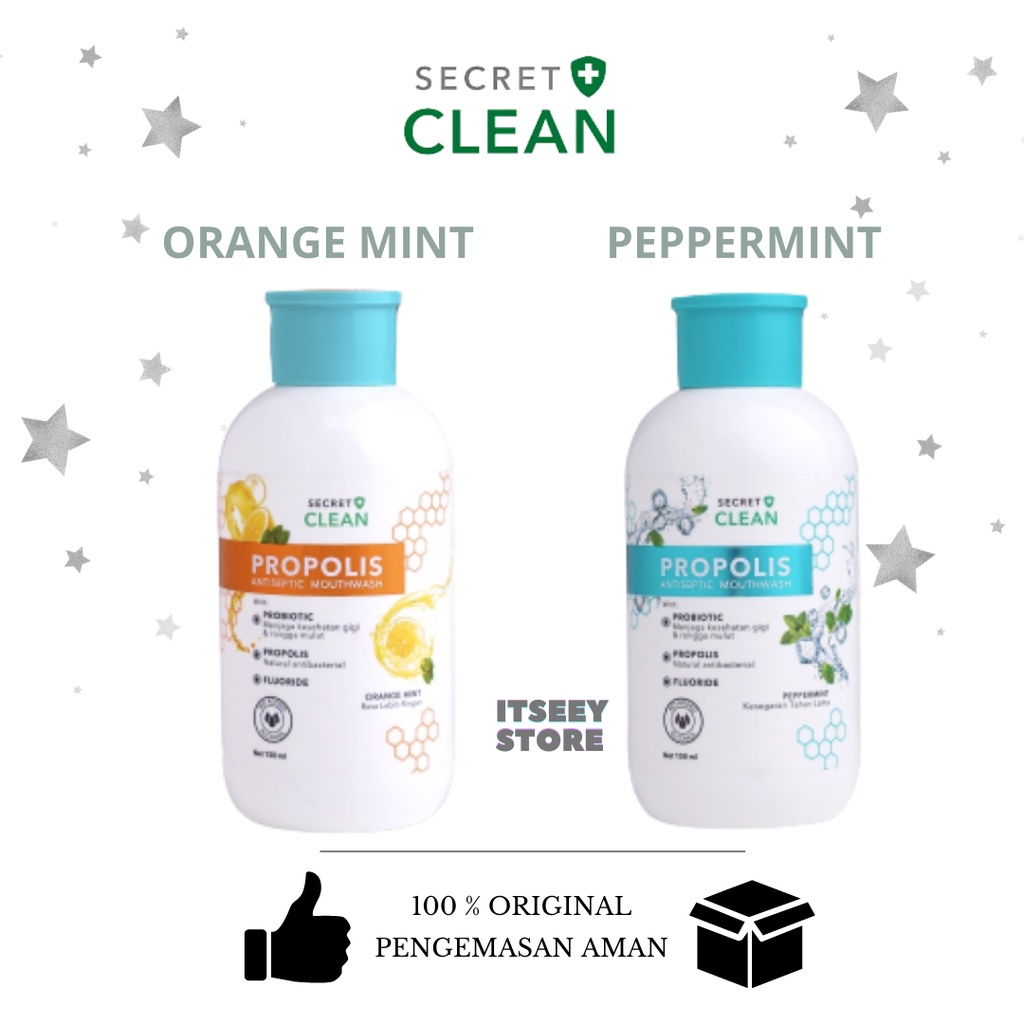 Jual Secret Clean Propolis Antiseptic Mouthwash 150ml Mencerahkan Gigi ...