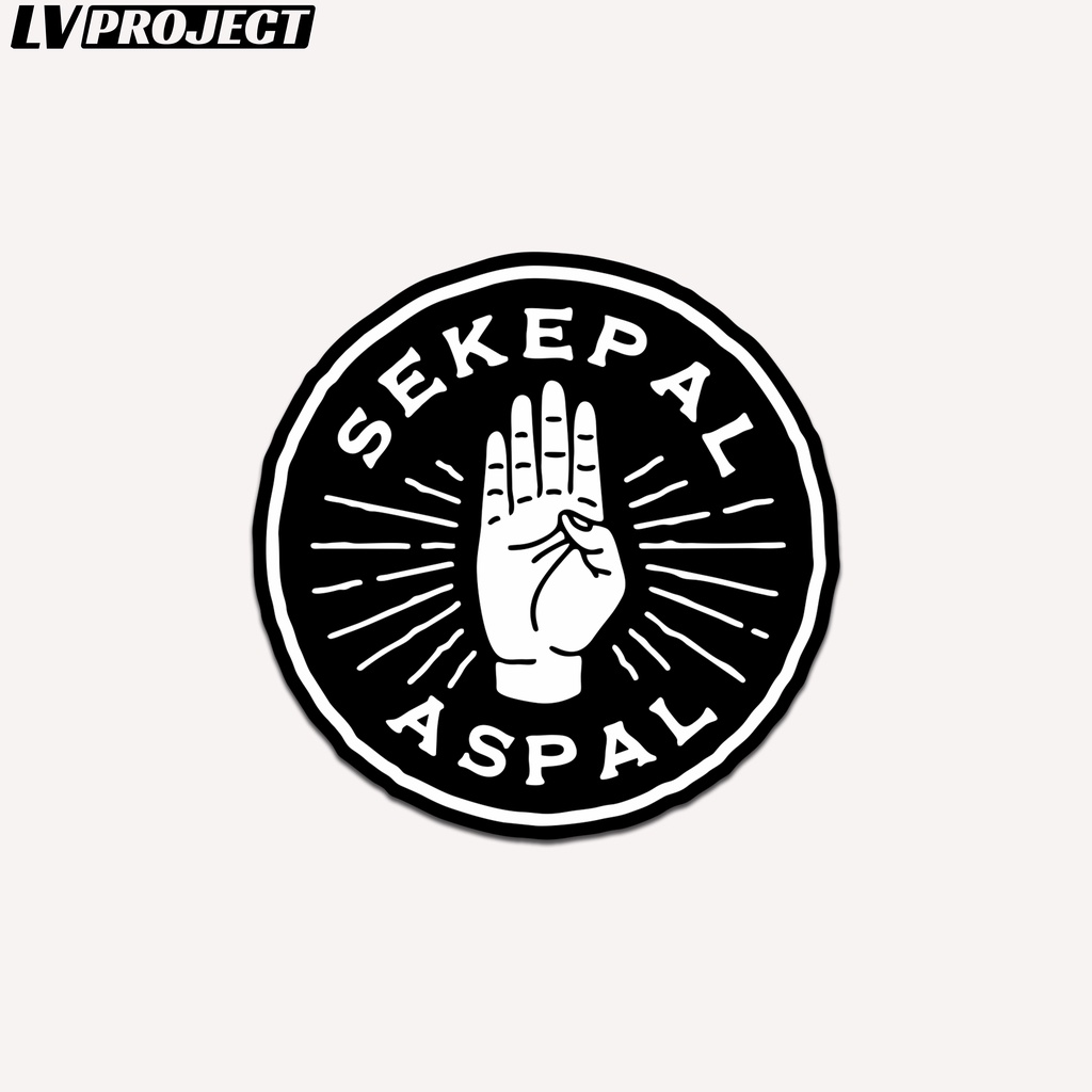 Jual Stiker Motor Bulat Hitam Sekepal Aspal Sticker Helm Vinyl Glossy ...