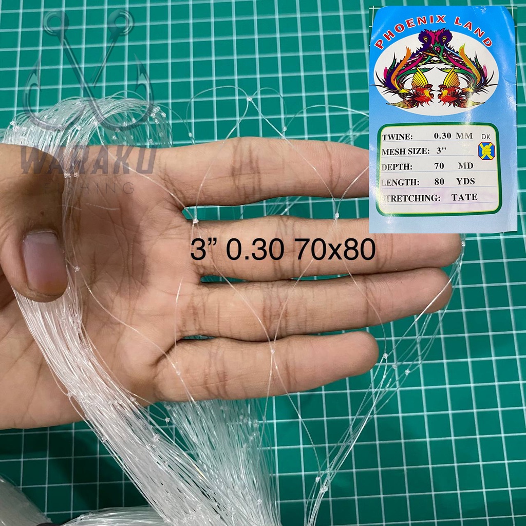 Jual Pukat Ikan / Jaring ikan TATE Merk Phoenix 0.30 Ukuran 70x80 ...