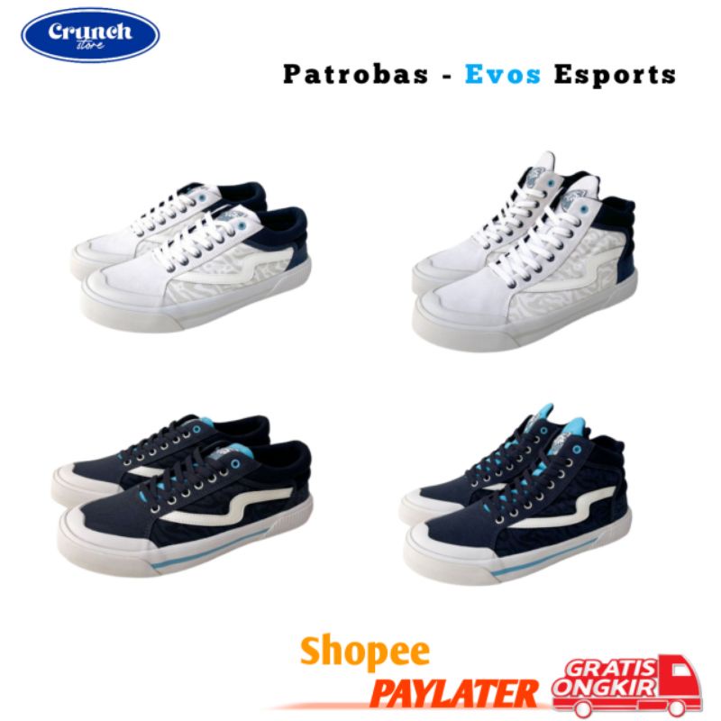 Jual Sepatu Patrobas X Evos Esports White/Navy Low/High Patrobaswar ...