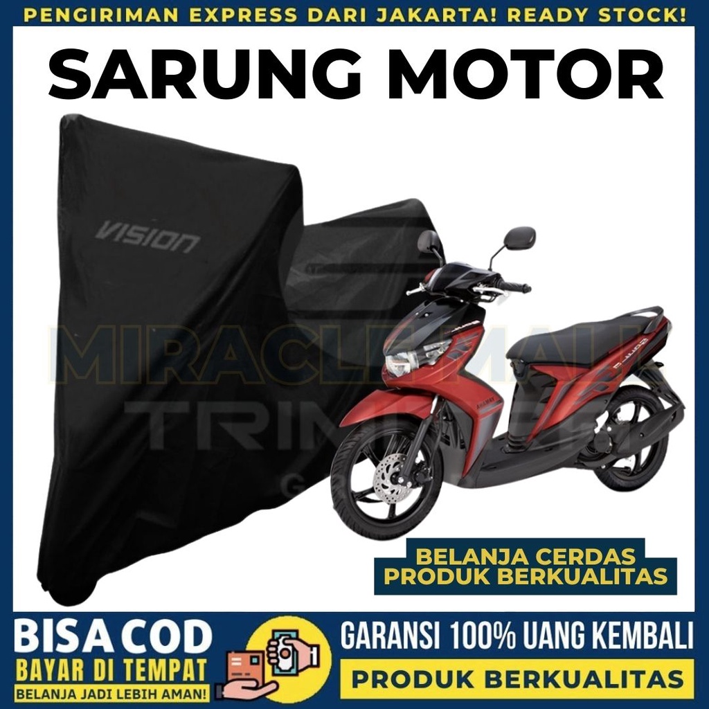 Jual Sarung Motor Pelindung Body Vision Penutup Cover Motor Warna ...