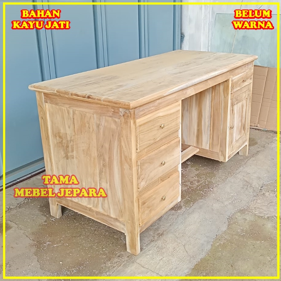 Jual meja kantor minimalis kayu jati jepara meja biro jati meja kerja ...
