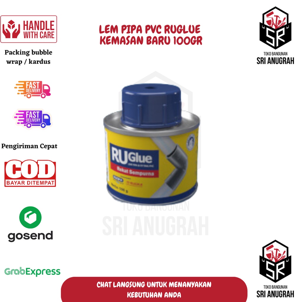 Jual Lem Pipa Pvc Ruglue Kemasan 100GR | Shopee Indonesia