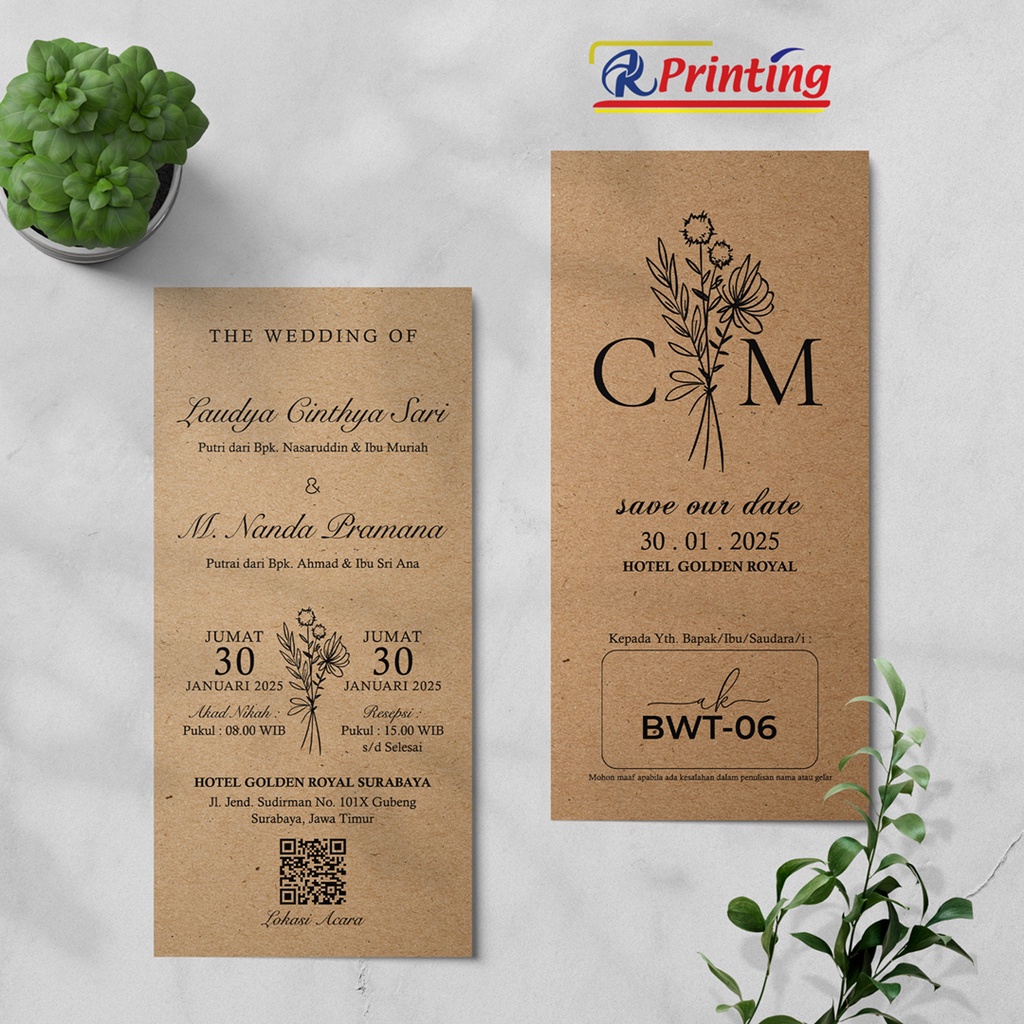 Jual UNDANGAN PERNIKAHAN RUSTIC SIMPLE KRAFT - KRAFT INVITATION AK ...