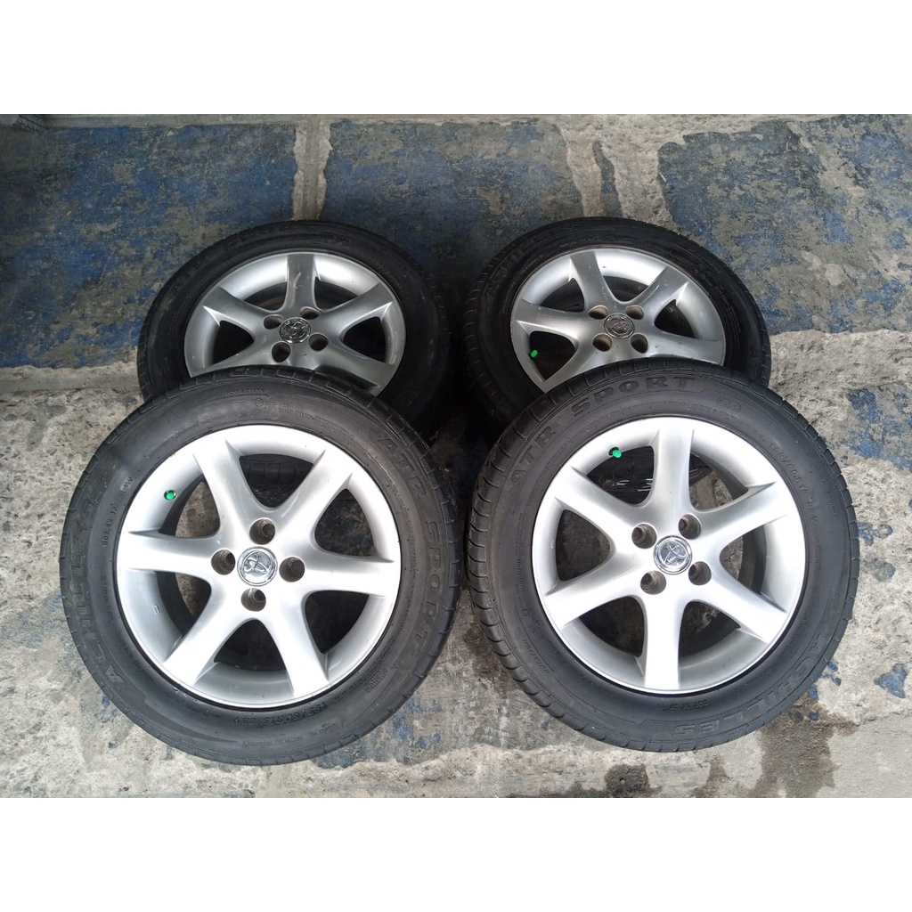 Jual velg bekas copotan mobil altis ring 15 pcd 4x100 + ban achilles 195 60 R15 | Shopee Indonesia