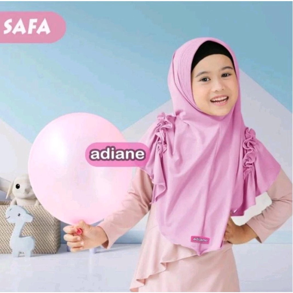 Jual 00213 Adiane Jilbab Anak Model Safa Usia 6-11th Ori | Shopee Indonesia