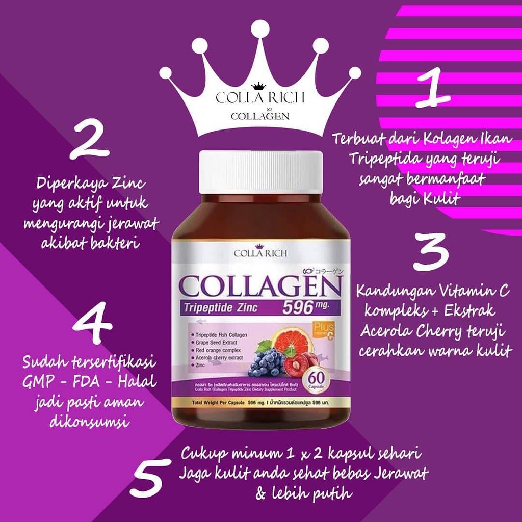 Jual Colla rich Collagen Original Thailand 60 tabs / Collarich Collagen ...