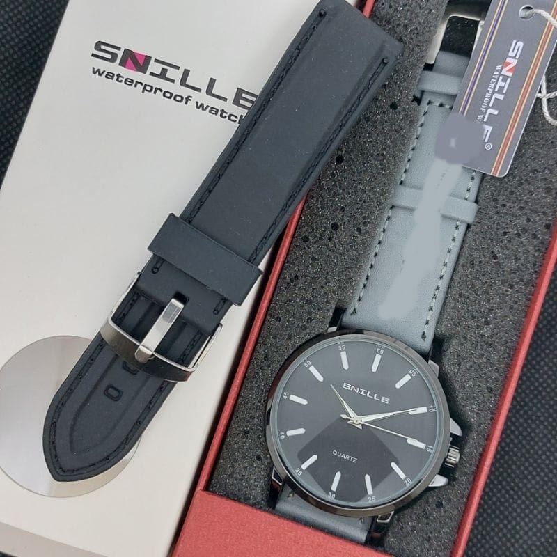Jual JAM TANGAN PRIA SNILLE N1013 ORIGINAL TALI KULIT WATERPROOF Paket ...