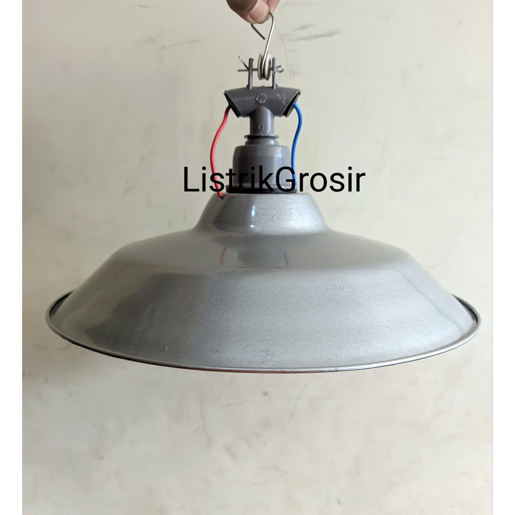 Jual SET Kap Hijau + Fitting Kap Ijo Kap Lampu Jalan Outdoor 30Cm Hijau Hitam Silver SET ...