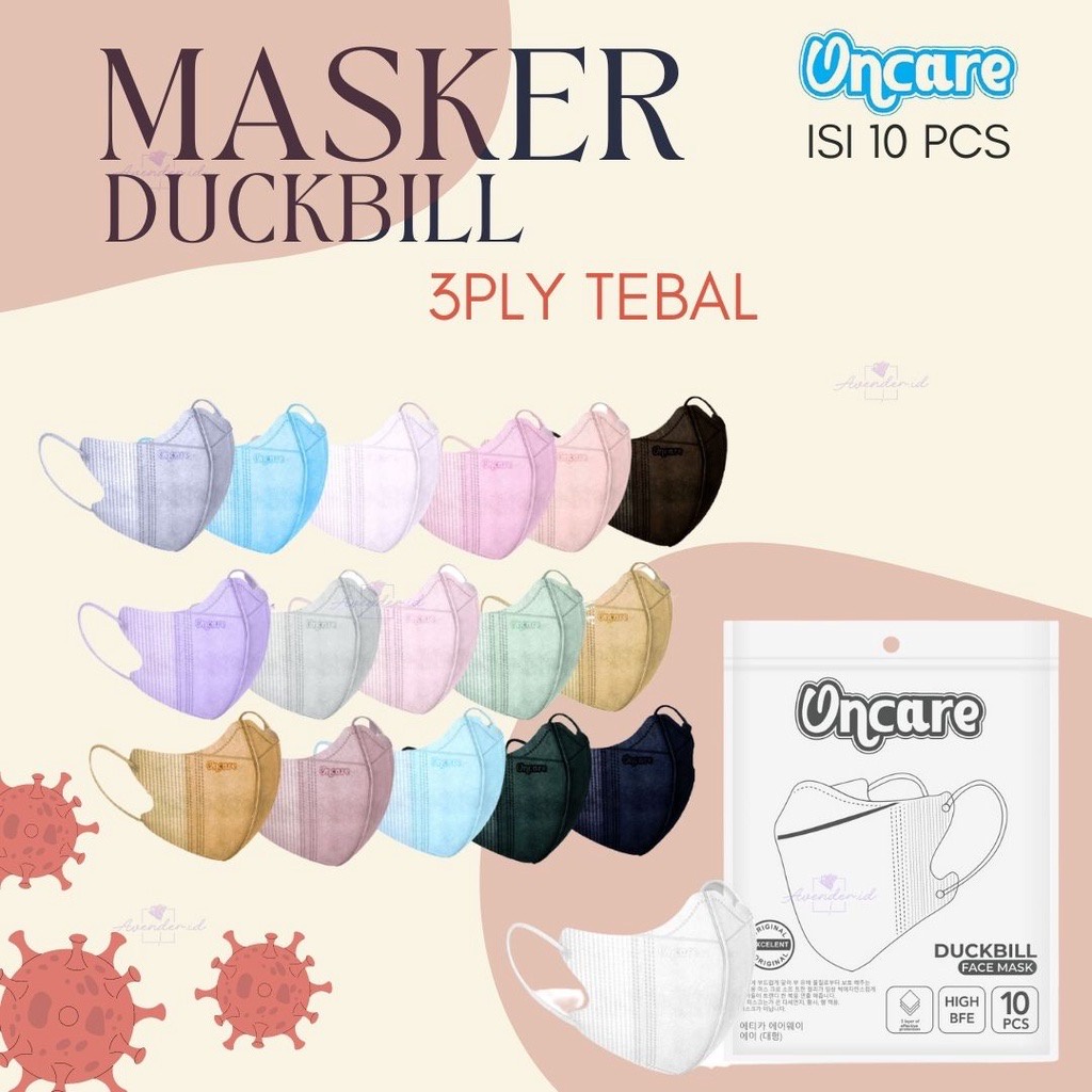 Jual New!!! Masker Duckbill Oncare Warna Dewasa Embos 1pack isi 10pcs | Shopee Indonesia