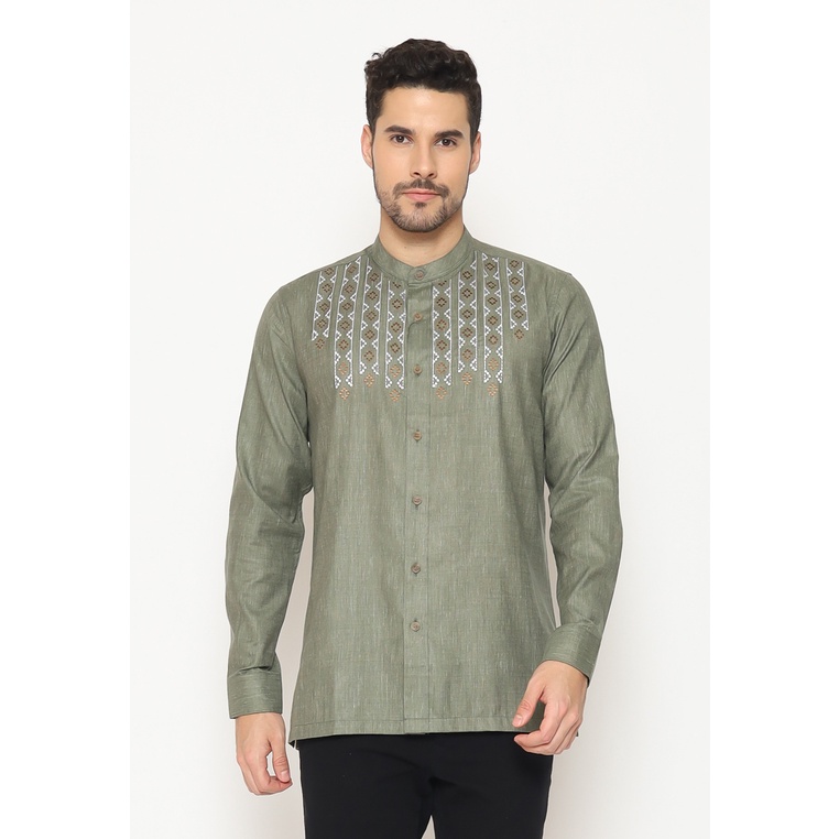 Jual MAGINOT ALKA BORDIR Koko Slim Fit Lengan Panjang | Shopee Indonesia