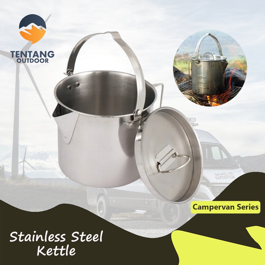 Jual Kettle Multifungsi 1,2L Stainless Steel Nesting Outdoor Camping ...