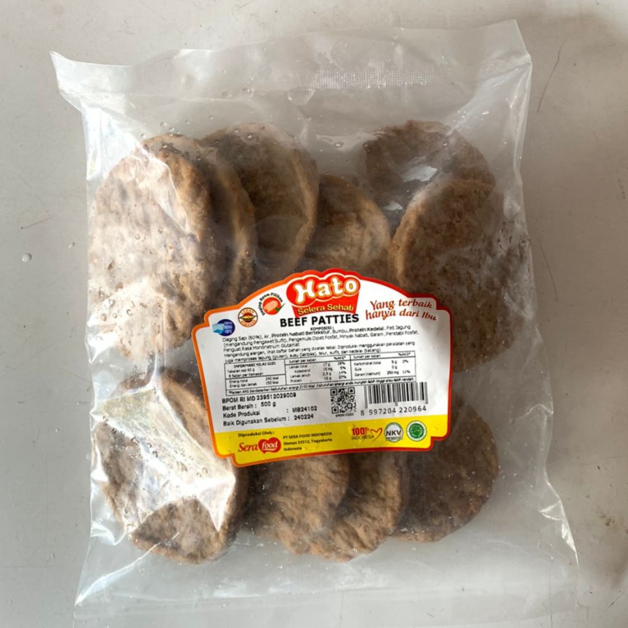 Jual Hato/Hatto Beef Patties/Daging Sapi Burger/Isian Burger 500 Gr ...