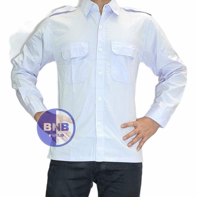 Jual Kemeja Seragam Pdl Pdh Putih Lengan Panjang Kantong 2 Bhn Drill ...