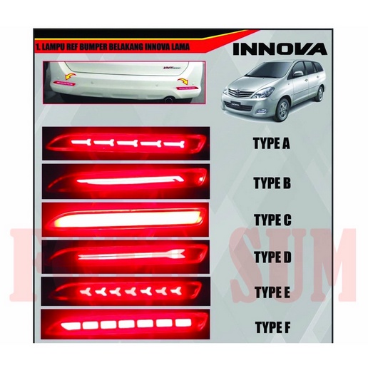 Jual Lampu LED Reflektor Bumper Belakang mobil Innova Lama 2004 SAMPAI ...
