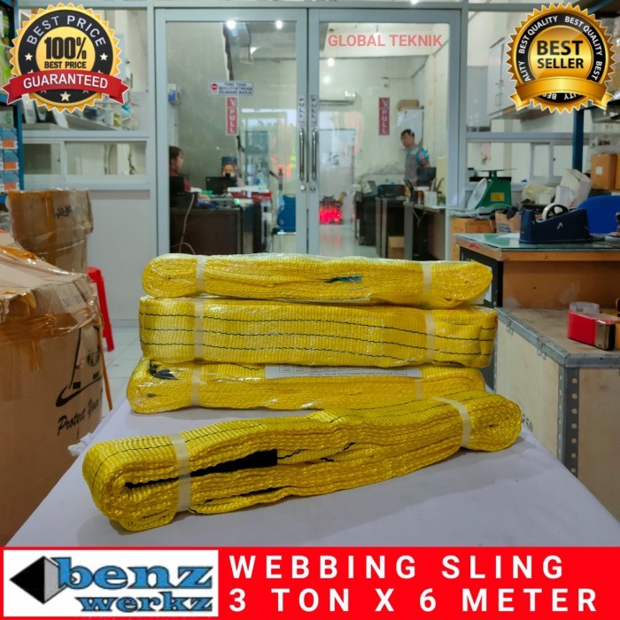 Jual Tali Webbing Benz Webbing Sling Belt 3 Ton x 6 Meter Tali Sabuk 3T ...