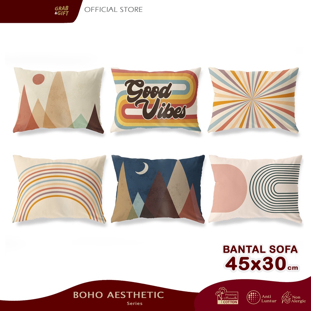 Jual Bantal Sofa Tidur 45x30 Motif Boho Aesthetic Estetik Minimalis ...