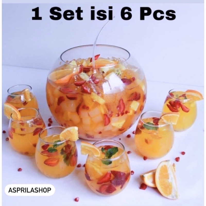 Jual [ OJOL ] 1 set tempat minuman gelas besar mangkuk besar es blewah ...