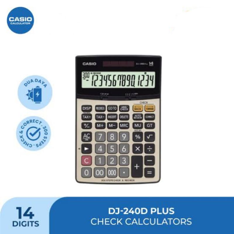 Jual CASIO KALKULATOR 14 DIGIT DJ 240 D PLUS | Shopee Indonesia