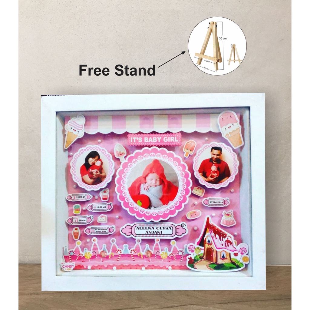 Jual Kado Unik Pigura Biodata Bayi 3D Frame Pop Up ( LOLYPOP ) | Shopee ...