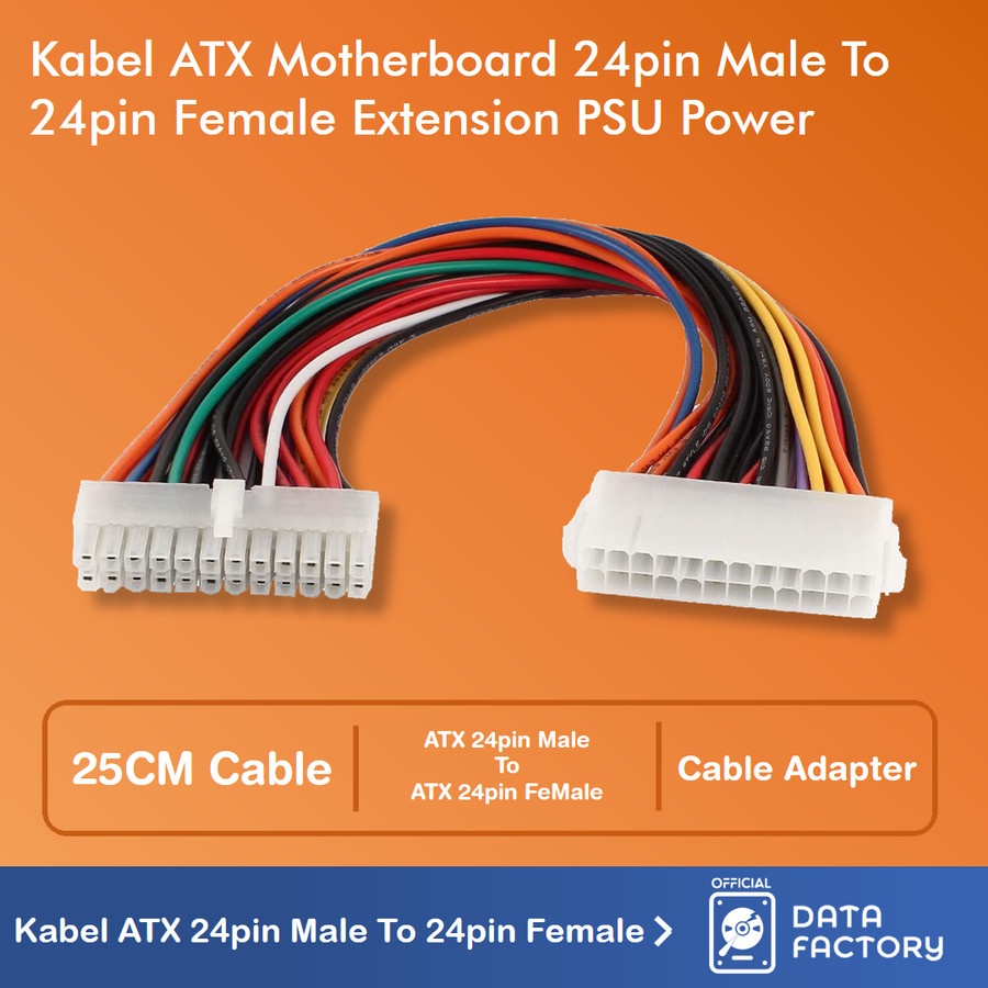 Jual Kabel ATX Motherboard 24pin Male To 24pin Female / Extension PSU ...