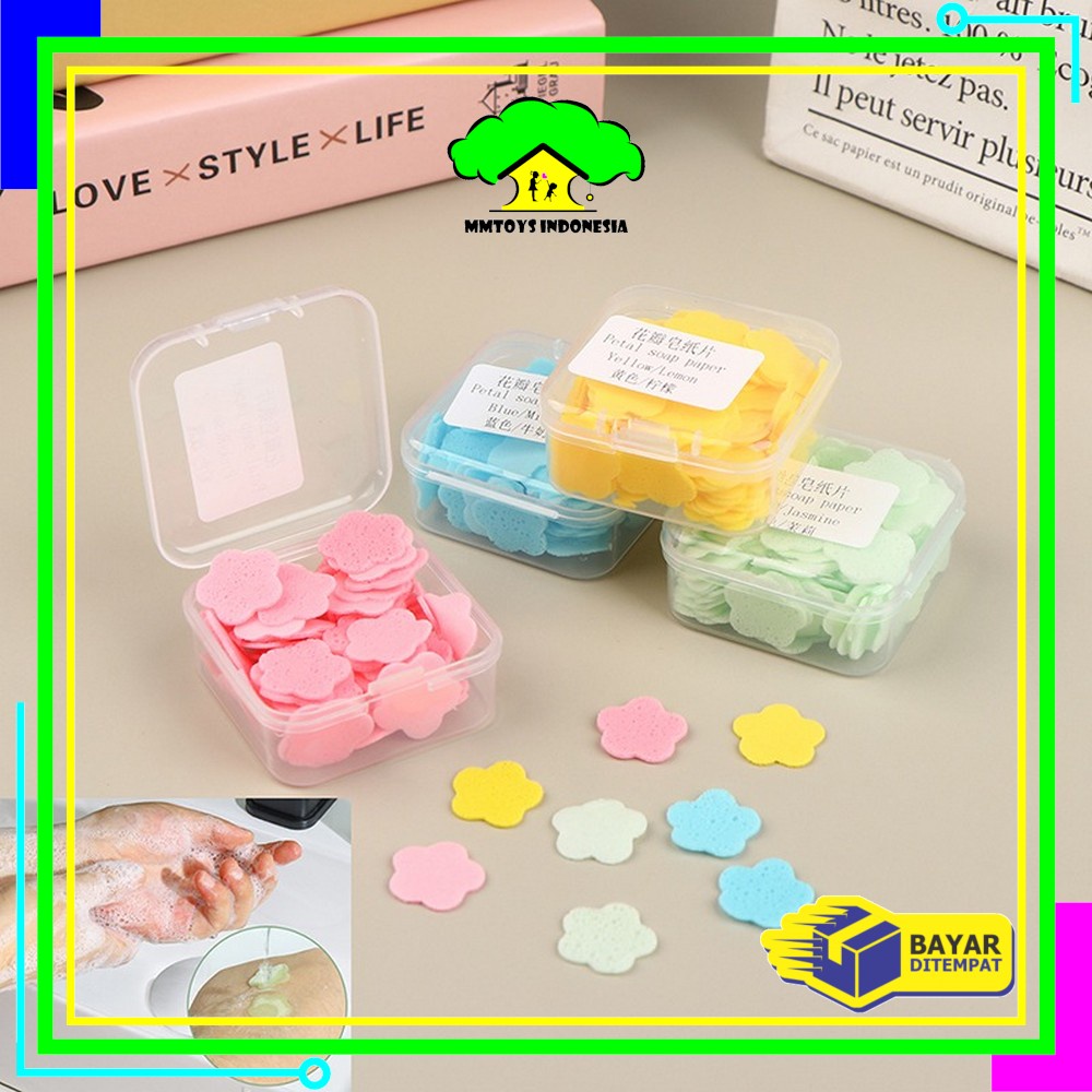Jual MI-C599 Sabun Kertas Mini Motif Bunga / Sabun Cuci Tangan Kertas ...