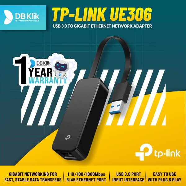 Jual USB LAN TP-Link UE306 USB 3.0 to Gigabit Ethernet Network Adapter | Shopee Indonesia