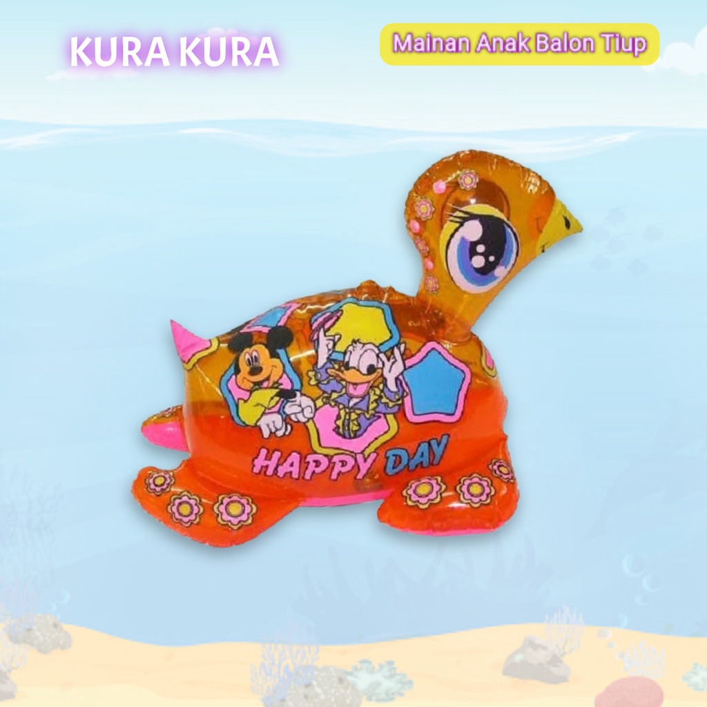 Jual Mainan Anak Balon Tiup Kura Kura Premium PVC SNI Best Seller ...