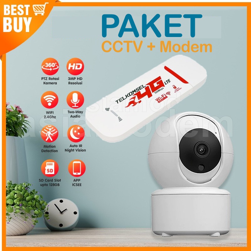 Jual Paket CCTV Ip Camera 3MP FHD Plus Modem Dongle Wifi 4G | Shopee ...