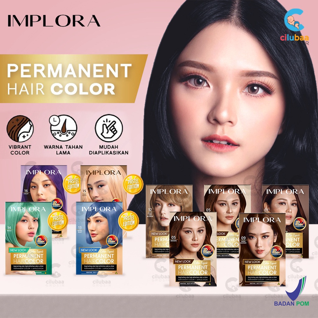 Jual IMPLORA New Permanent Hair Color Semir Rambut || Cat Rambut ...
