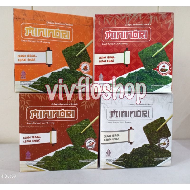 Jual Snack Rumput Laut Mininori / Mini Nori Seaweed (Box 12 x 4 gram ...