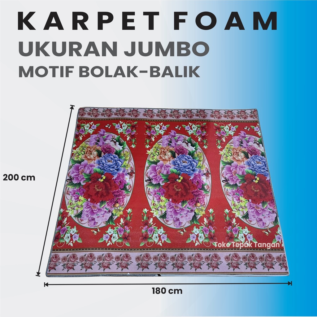 Jual KARPET FOAM JUMBO BOLAK BALIK 180x200cm Tebal 6mm / Tikar Karpet ...