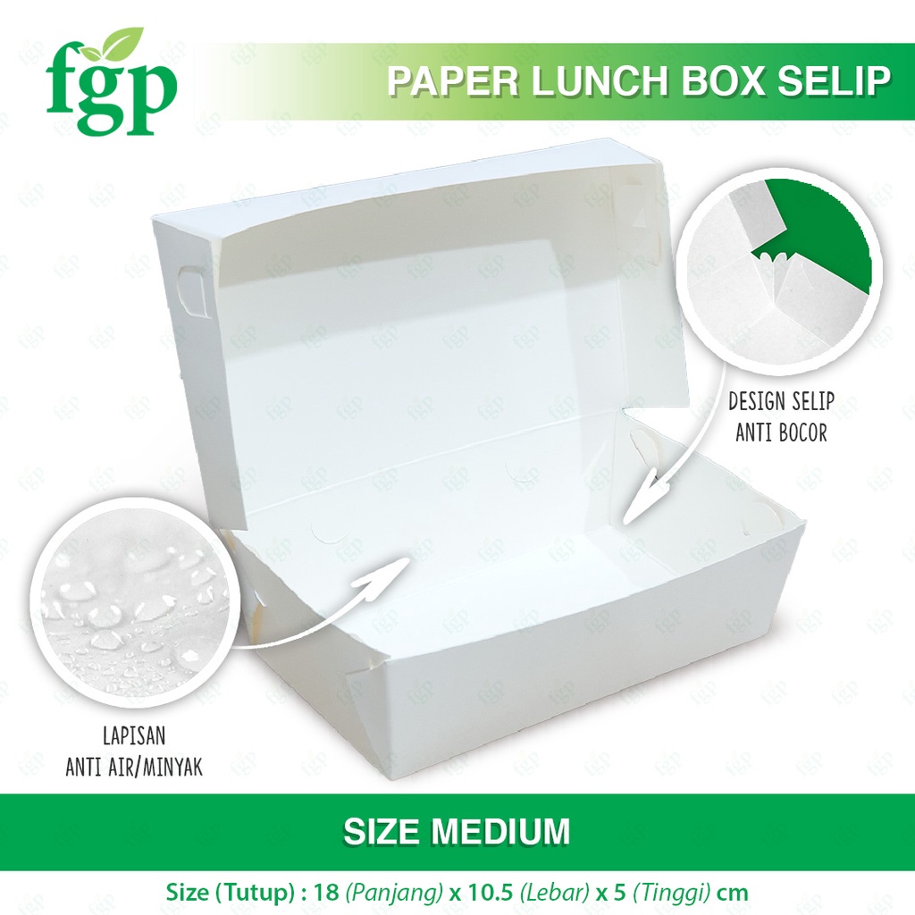 Jual PAPER LUNCH BOX M (MEDIUM) PUTIH MODEL KAIT (RAKIT) | Shopee Indonesia