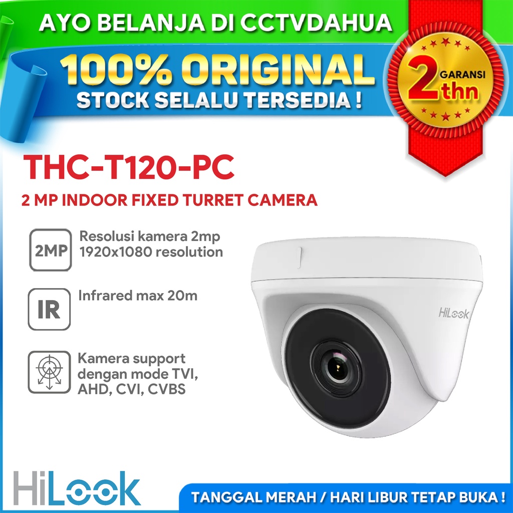 Jual HILOOK THC-T120-PC 2 MP INDOOR FIXED TURRET CAMERA GARANSI RESMI ...