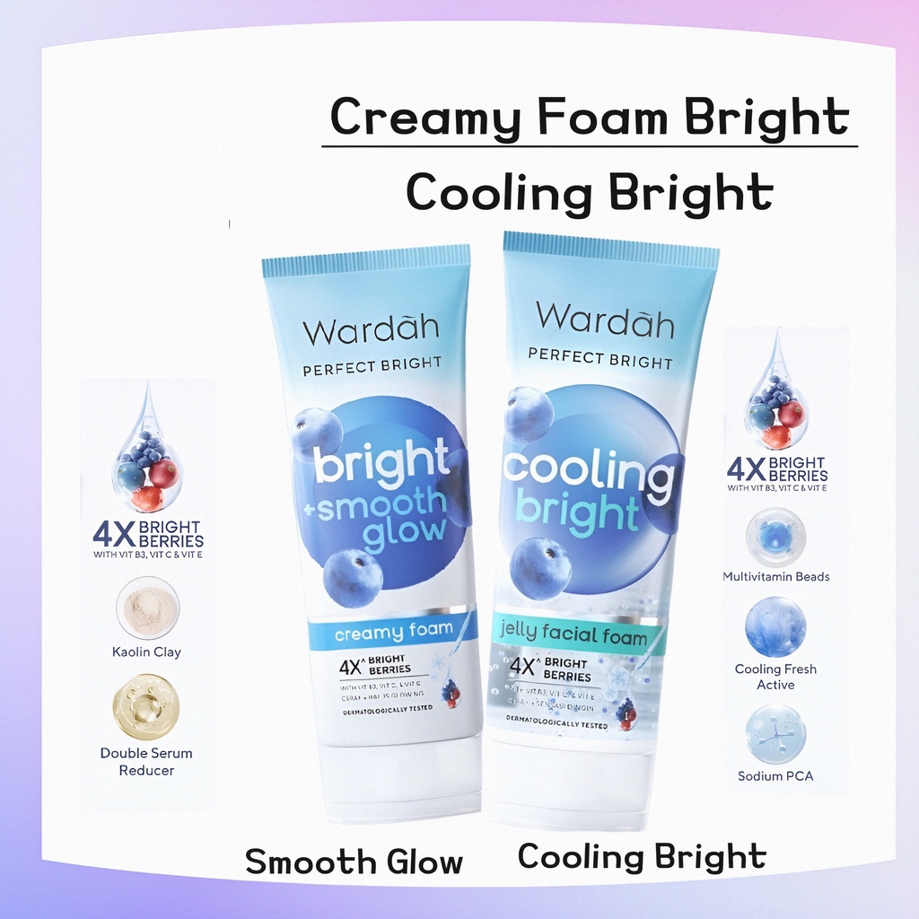 Jual Wardah Perfect Bright Creamy Foam Bright Smooth Glow | Cooling ...