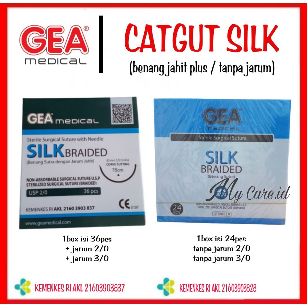 Jual Catgut Silk GEA - Benang Jahit Silk - Benang Operasi Silk ...